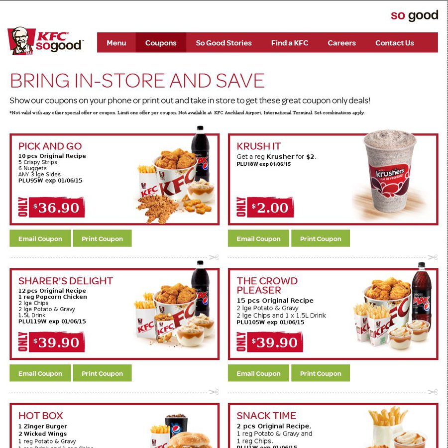 KFC Coupons: Buy a Zinger Stacker, Get Free Chips | Krush It $2 | $9.90 ...