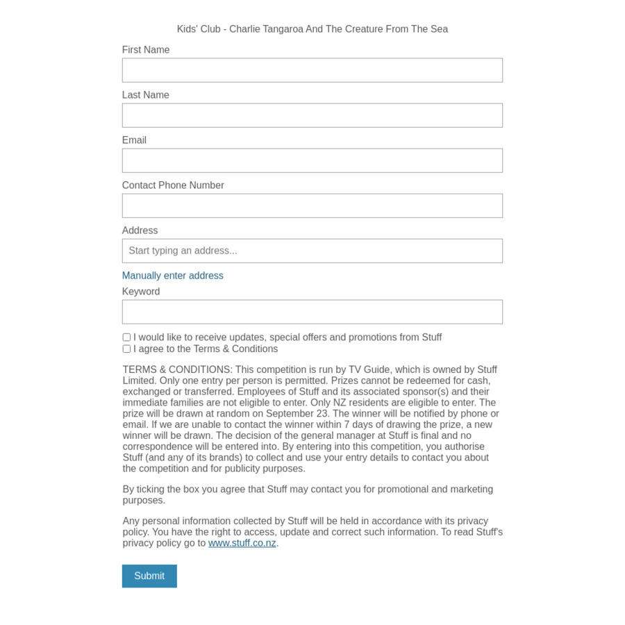 Win 1 of 3 copies of Charlie Tangaroa And The Creature From The Sea ...