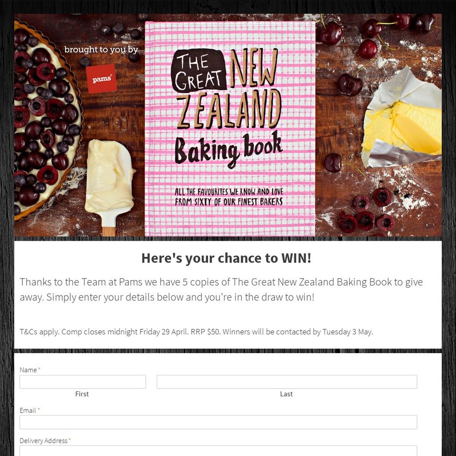 Win a Copy of The Great New Zealand Baking Book from Pams and New World ...