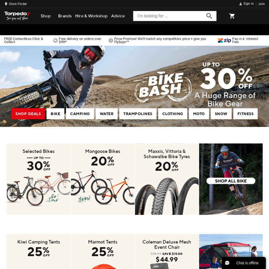 Free Delivery on Standard Sized Items @ Torpedo7 - ChoiceCheapies