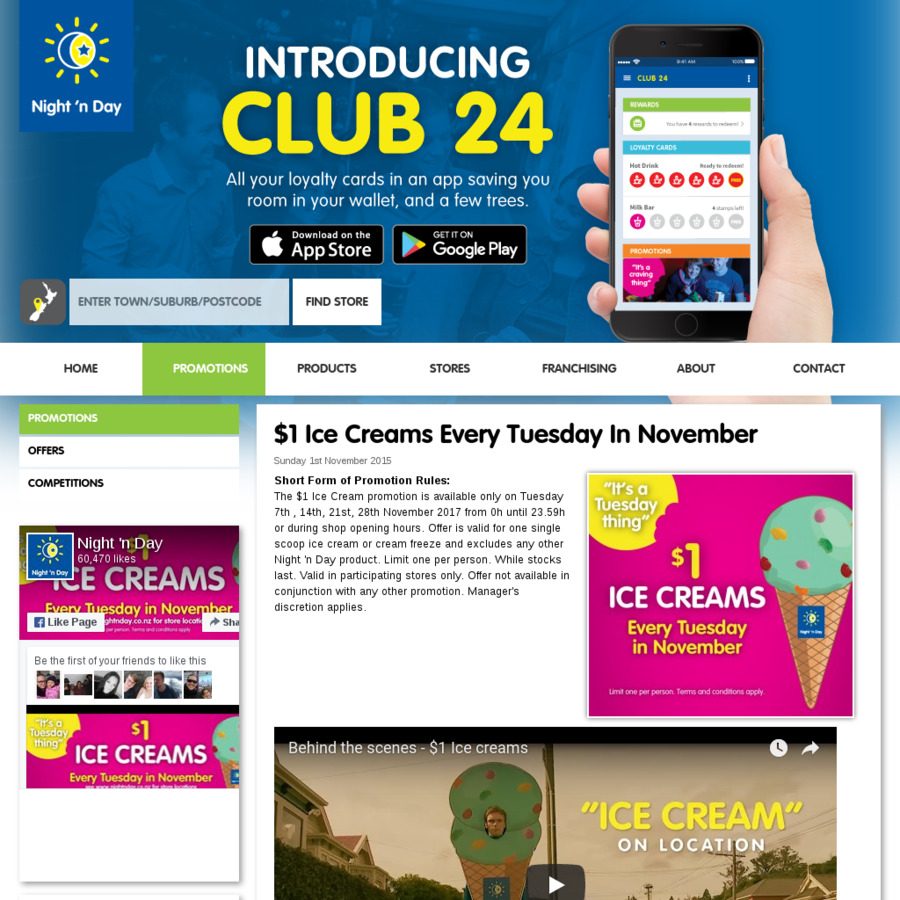 $1 Ice Creams @ Night 'n Day Every Tues in November - ChoiceCheapies