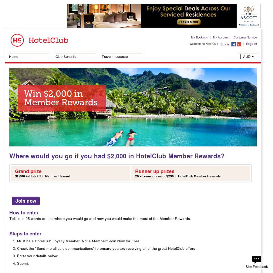 Win $2,000 Hotelclub Credit or 1 of 20 $250 Hotelclub Credit ...