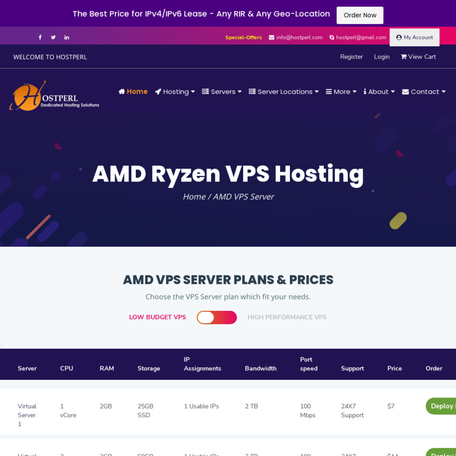 AMD Ryzen VPS Plans: Low Price AMD VPS (1 Vcore, 2GB RAM, 25GB NVMe SSD, 5GB Bandwidth) $11/Mo ...