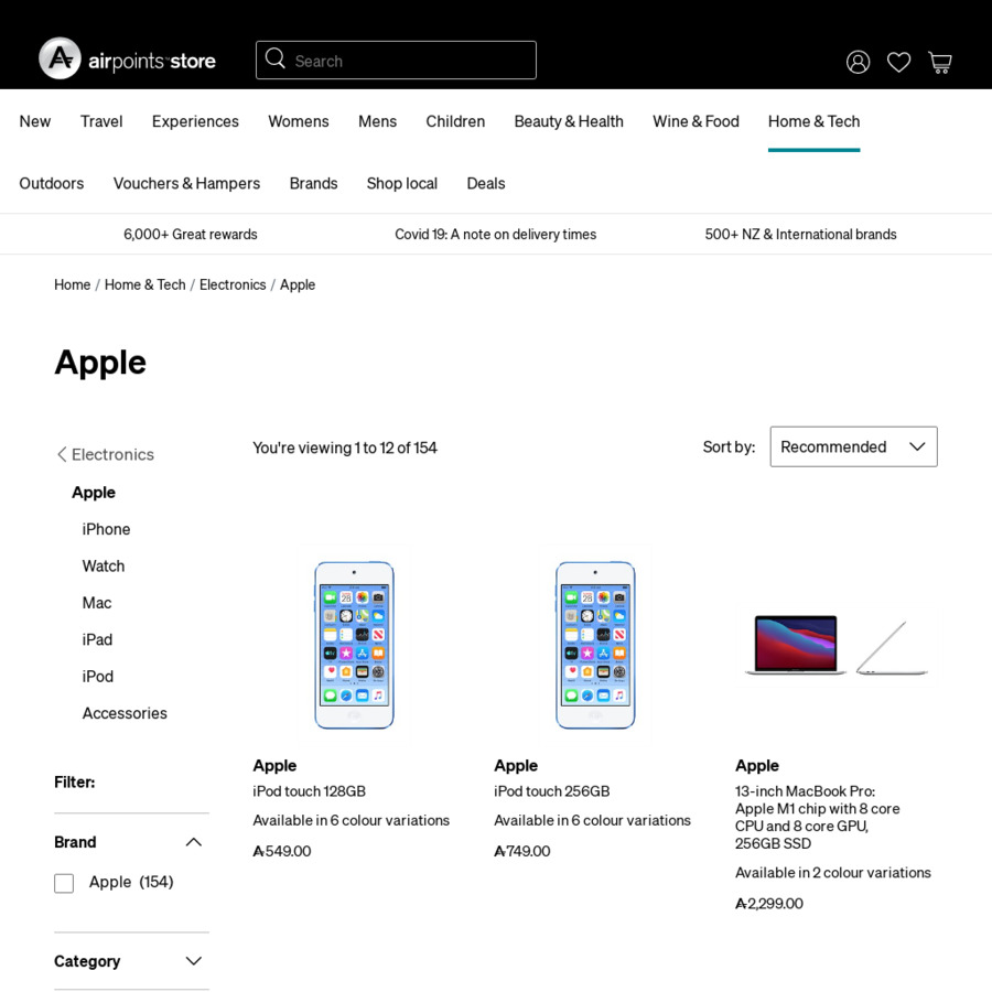 Apple Products Now Available on Airpoints Store ($RRP) - ChoiceCheapies