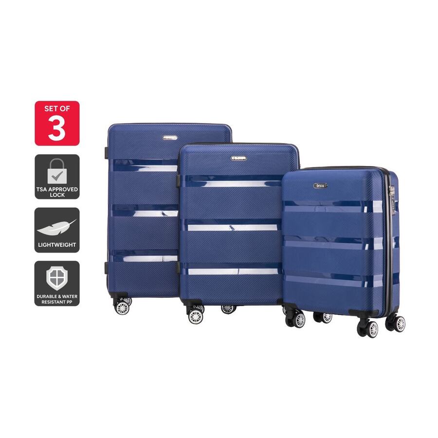 [Primate] Orbis 3 Piece Java Spinner Luggage Suitcase Set $49.99 (RRP ...