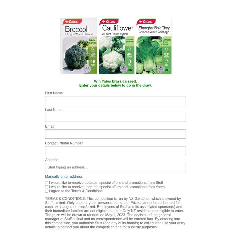 Win 1 of 10 Prizes of Four Packs of Vegetable Seeds (Shanghai Bok Choy ...