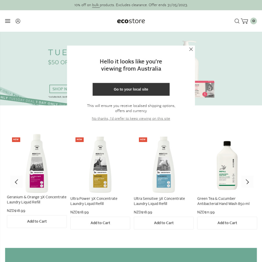 $50 off $150 Spend (Excludes Bulk, Bundle & Clearance) @ Ecostore ...