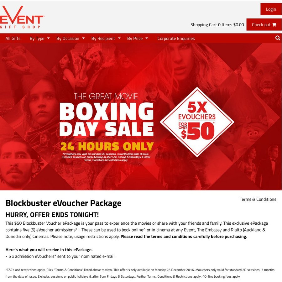 5 Tickets for $50 at Event Cinemas - ChoiceCheapies