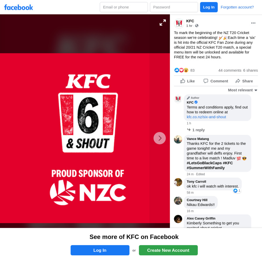 Free Menu Items with Any Purchase @ KFC - ChoiceCheapies