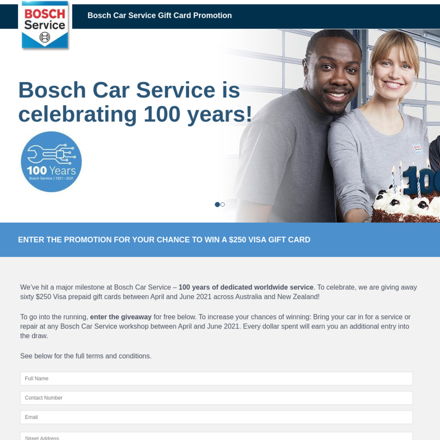 Win 1 of 5 $250 Prezzy Cards from Bosch Car Service - ChoiceCheapies ...