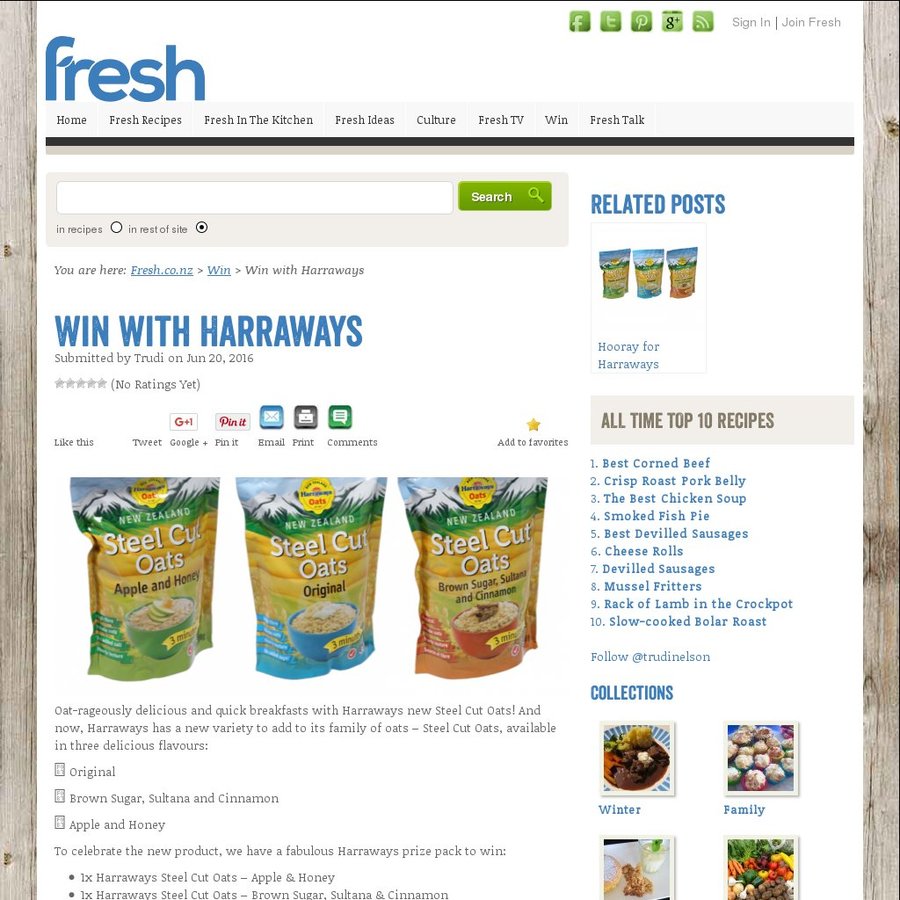 Win a Harraways Oaty Prize Packs (Oats, Recipe Card, Tote) from Fresh ...