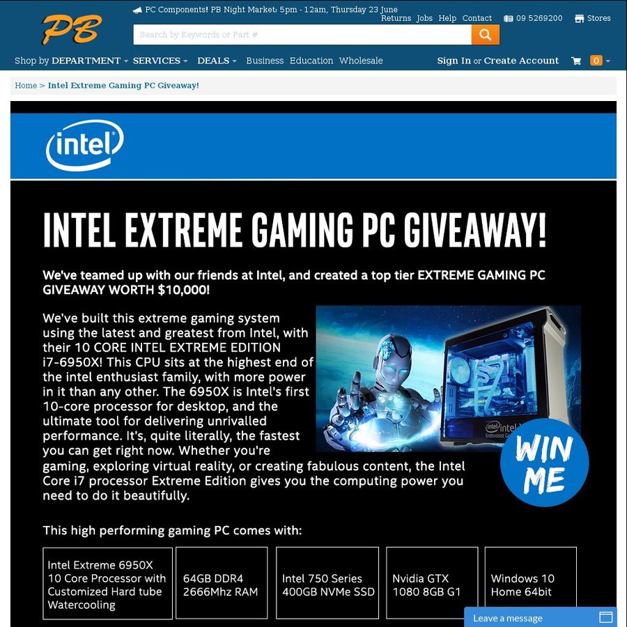 Win an Intel Extreme Gaming PC Worth $10,000 from PB Tech ...