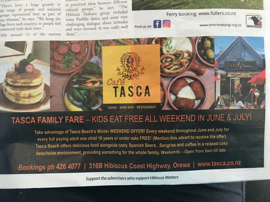 Kids Eat Free All Weekend during June & July @ Cafe Tasca (Orewa ...
