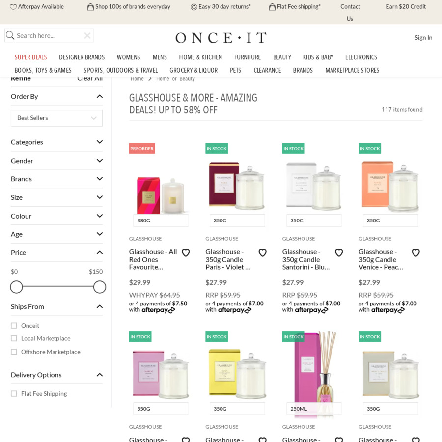 Up to 58% off Glasshouse (Candles $29.99, 250ml Diffusers $27.99) (+ $7 ...