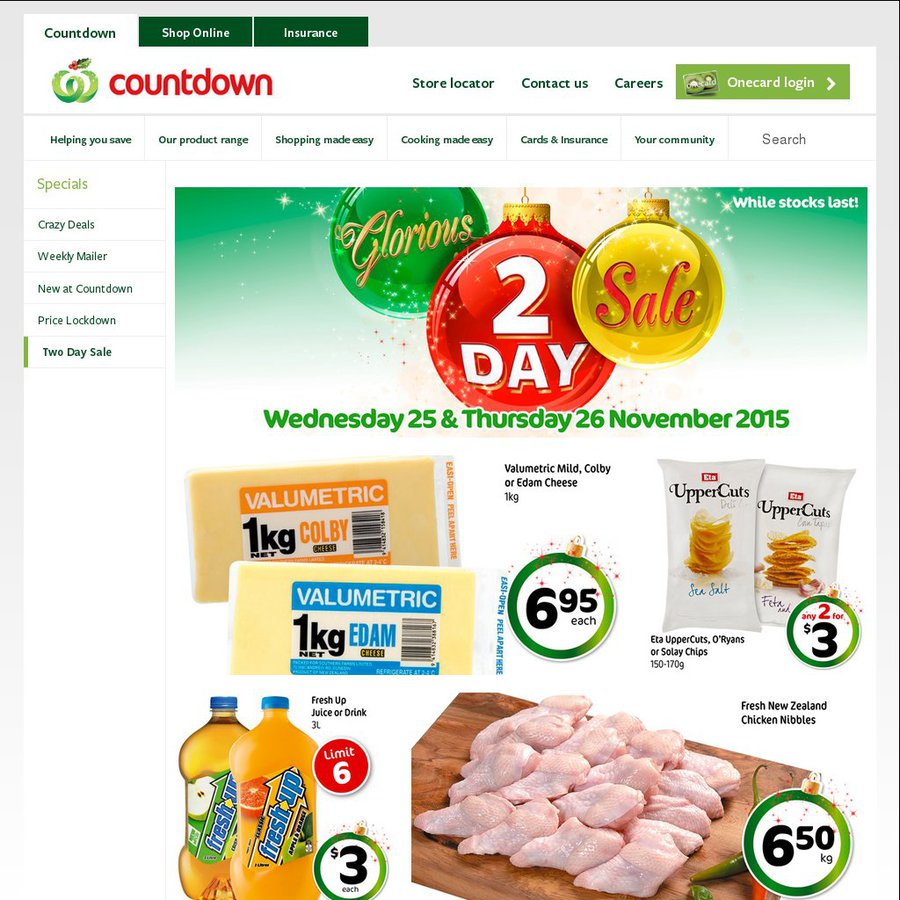 Countdown - Two Day Sale: Fresh-up Juice 3l $3, Chicken Nibbles $6.50 ...