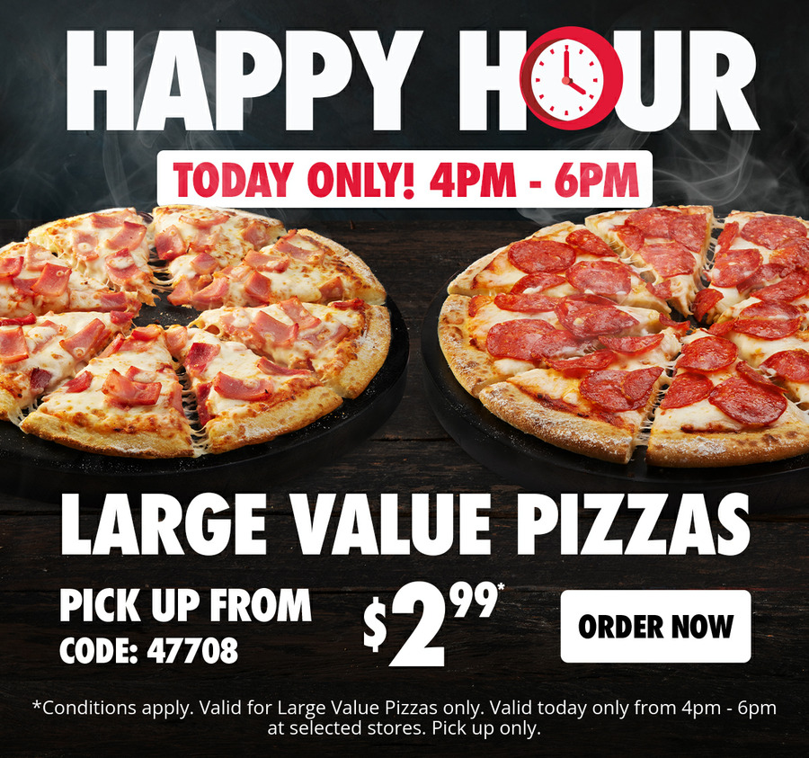 Value Pizzas $2.99ea (Pick up, 4pm-6pm) @ Domino's (Selected Stores ...
