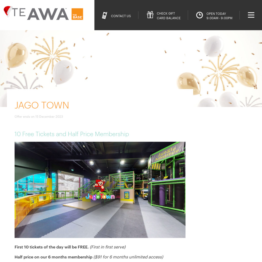 Free - First 10 Tickets of the Day @ Jago Town Children Playground (The ...