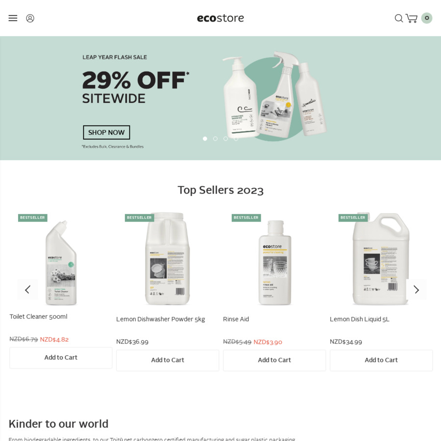 29% off Sitewide at Ecostore - ChoiceCheapies