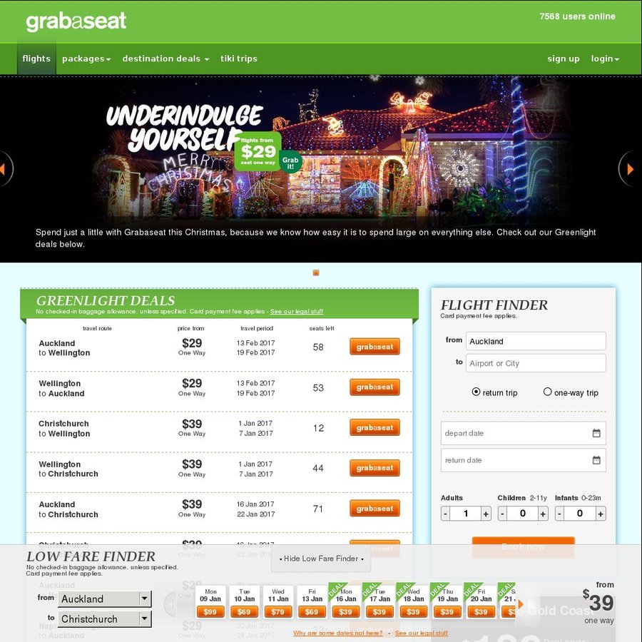 Grabaseat Underindulge Yourself Sale: AKL - WLG $58 Return, AKL - CHC ...