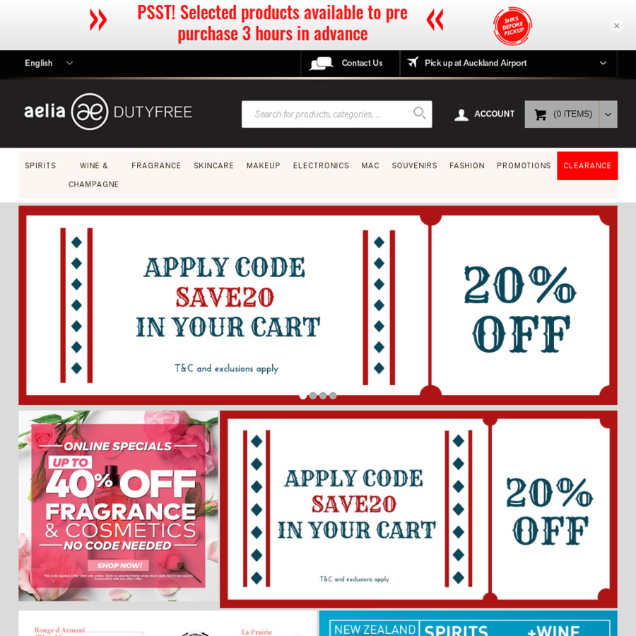 22% off Full Priced Items @ Aelia Duty Free Online - ChoiceCheapies