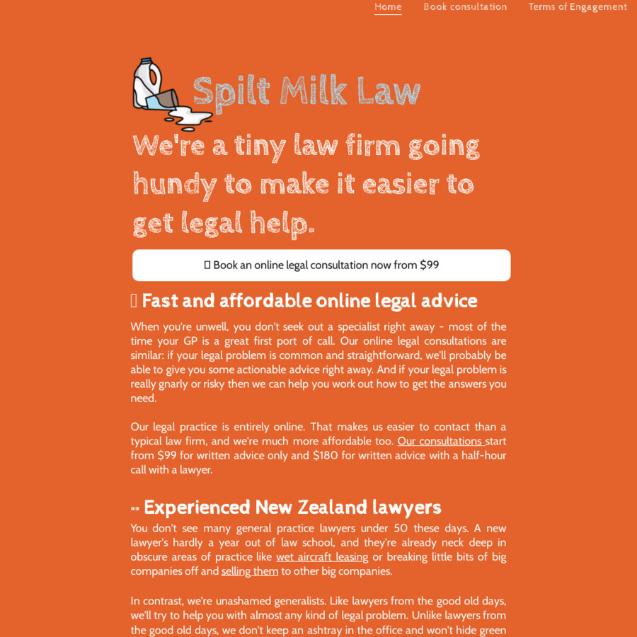 Ten Minutes of Legal Advice for $29 @ Spilt Milk Law - ChoiceCheapies