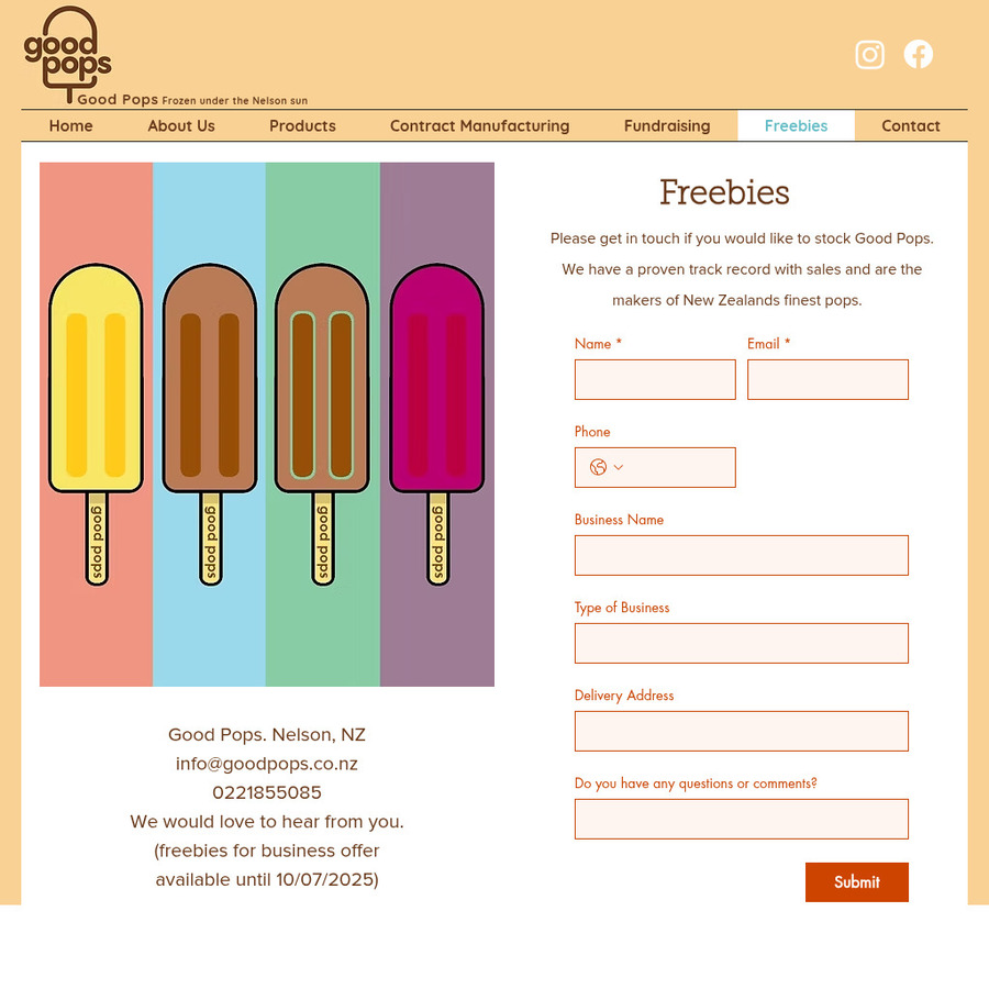 Free Samples of Good Pops for Businesses Interested in Stocking Our ...
