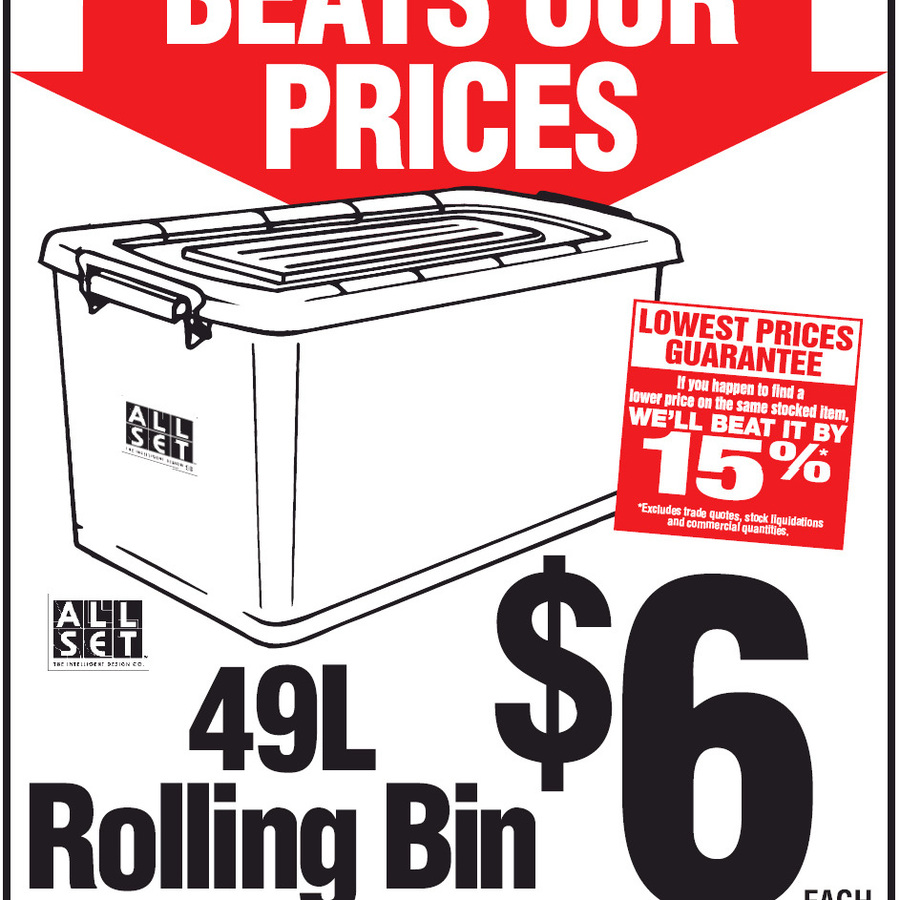 All Set 49L Rolling Storage Container with Lid $6 (Normally $9 ...
